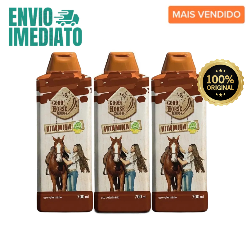 KIT 3 Shampoo Good Horse - Shampoo de Cavalo Com Vitamina A Para ...