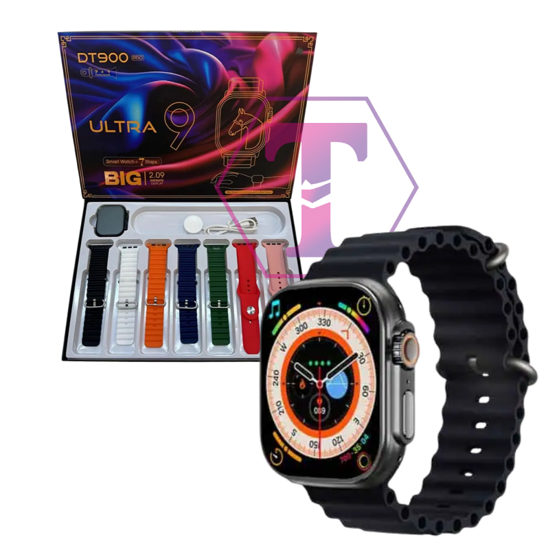 Smart Watch Dt900 Pro Ultra 9 Big Hd 7 Pulseiras 49mm | Shopee Brasil