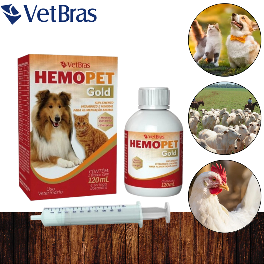 Hemopet Gold 120ml Suplemento Vitamínico | Shopee Brasil