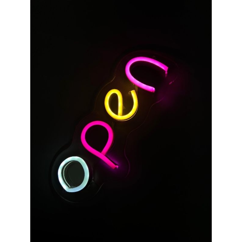 Placa Neon LED "Open" 20x8cm | Letreiro Luminoso Comercial | Shopee Brasil