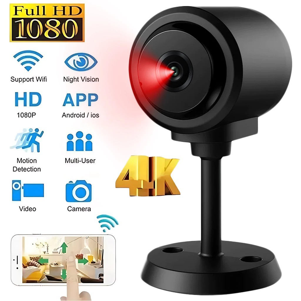 Mini Câmera C1 Sem Fio WiFi Remoto HD Com Bateria Embutida Inteligente ...