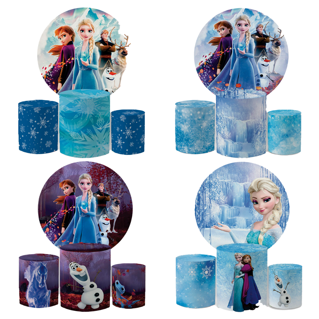 Kit Capa Painel Redondo Filme Frozem Leri Go Elza Meninas + 3 Capas De ...