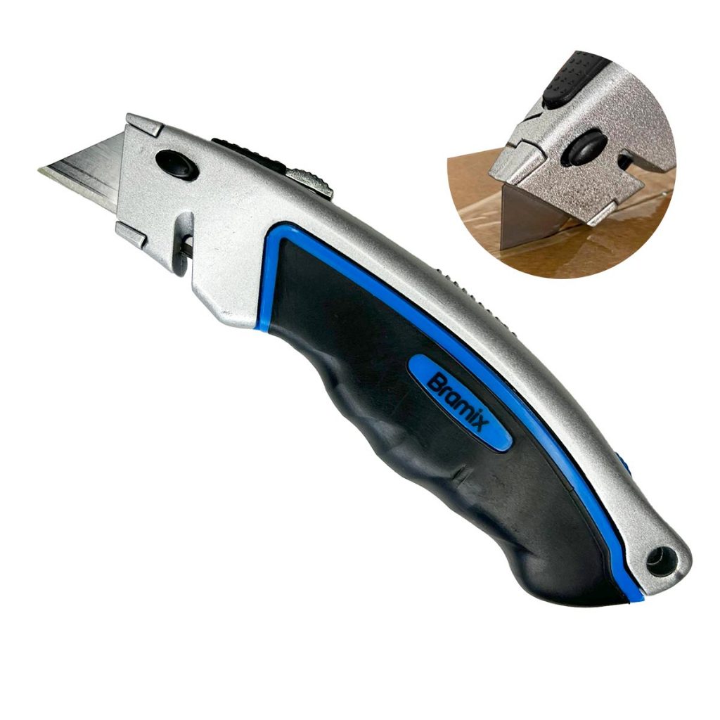 Estilete Trapezoidal Profissional Bramix – Corpo Metálico Emborrachado ...