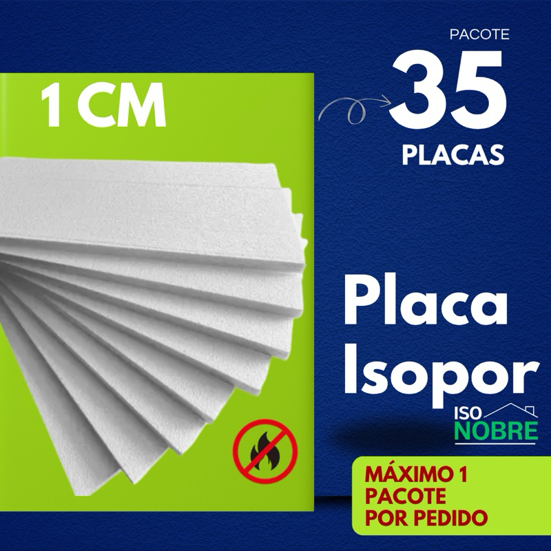 Kit 35 Placas de Isopor 1 cm EPS 10x100x50 | Isolamento Acústico e ...