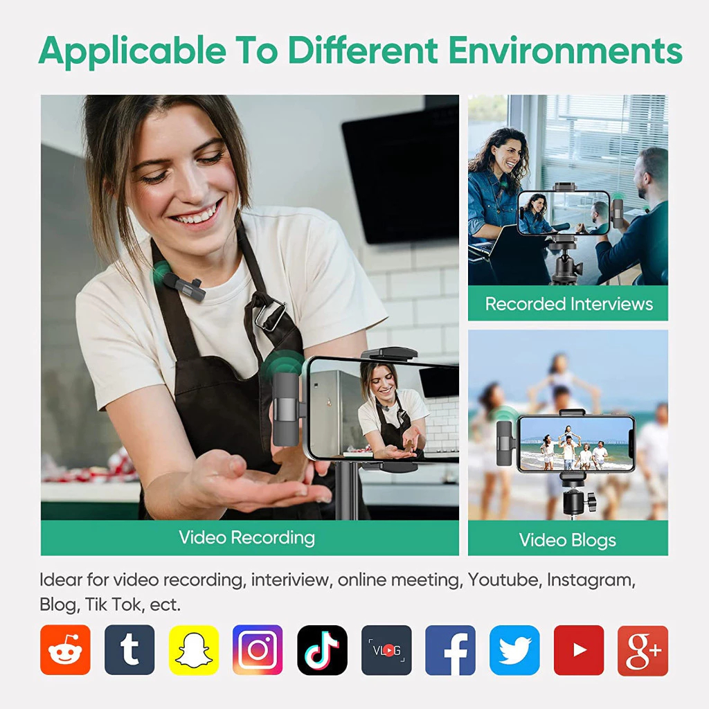 Mini Microfone Portátil Lapela Sem Fio K9 Telefone De Jogos Live IOS Android Vlog - Envio ...