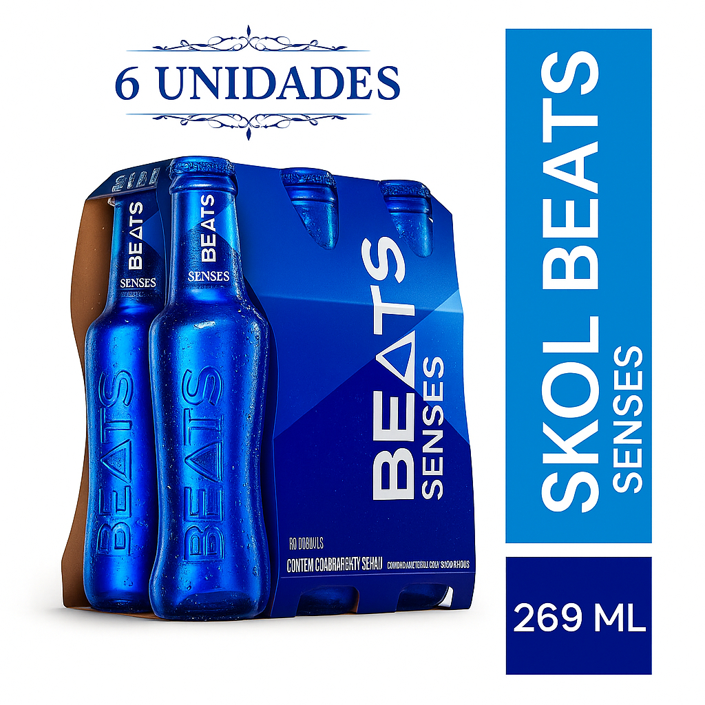 Skol Beats Senses Long Neck 269ml – Pack com 6 Garrafas 🍸 | Shopee Brasil