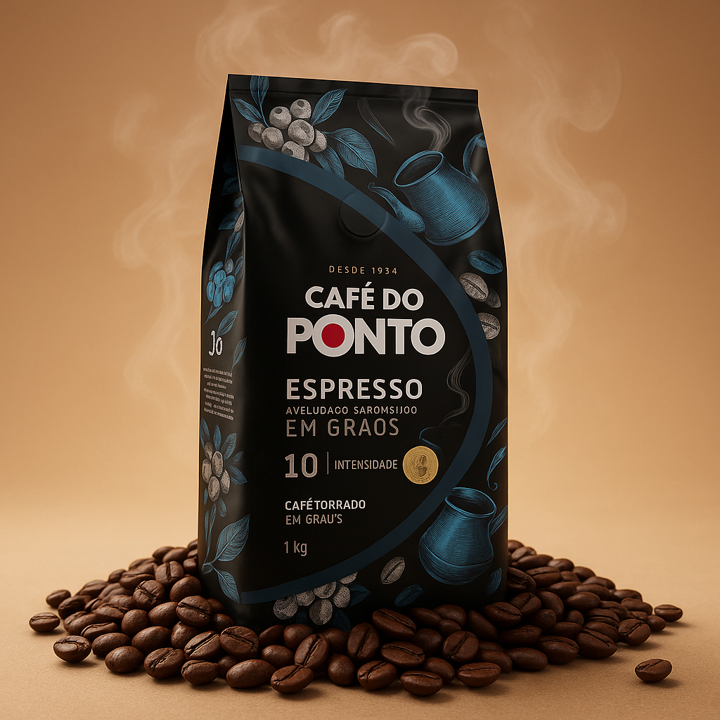 Cafe Do Ponto Espresso Em Graos Torrado Premium Intensidade 10 - 1kg | Shopee Brasil