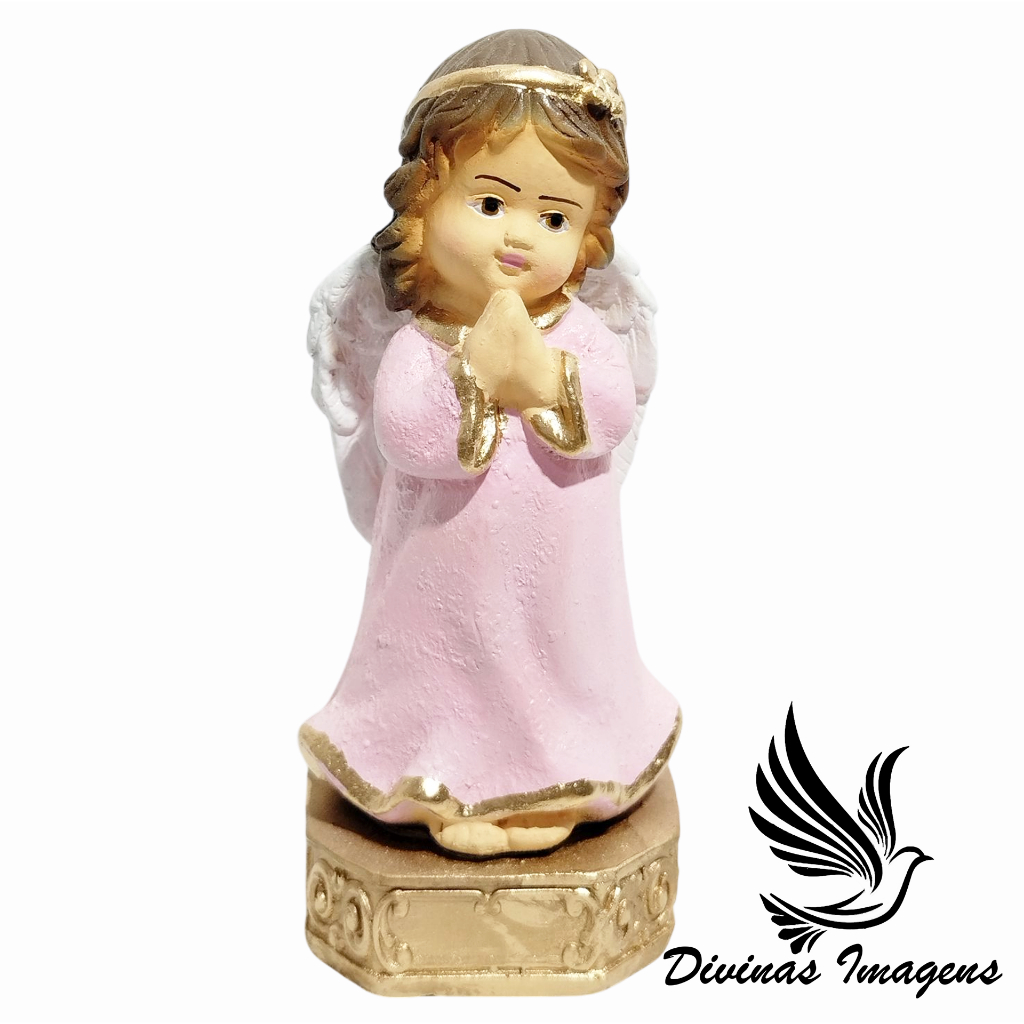 Imagem Anjo da Guarda Infantil com Laço 15cm Gesso Premium Alta ...