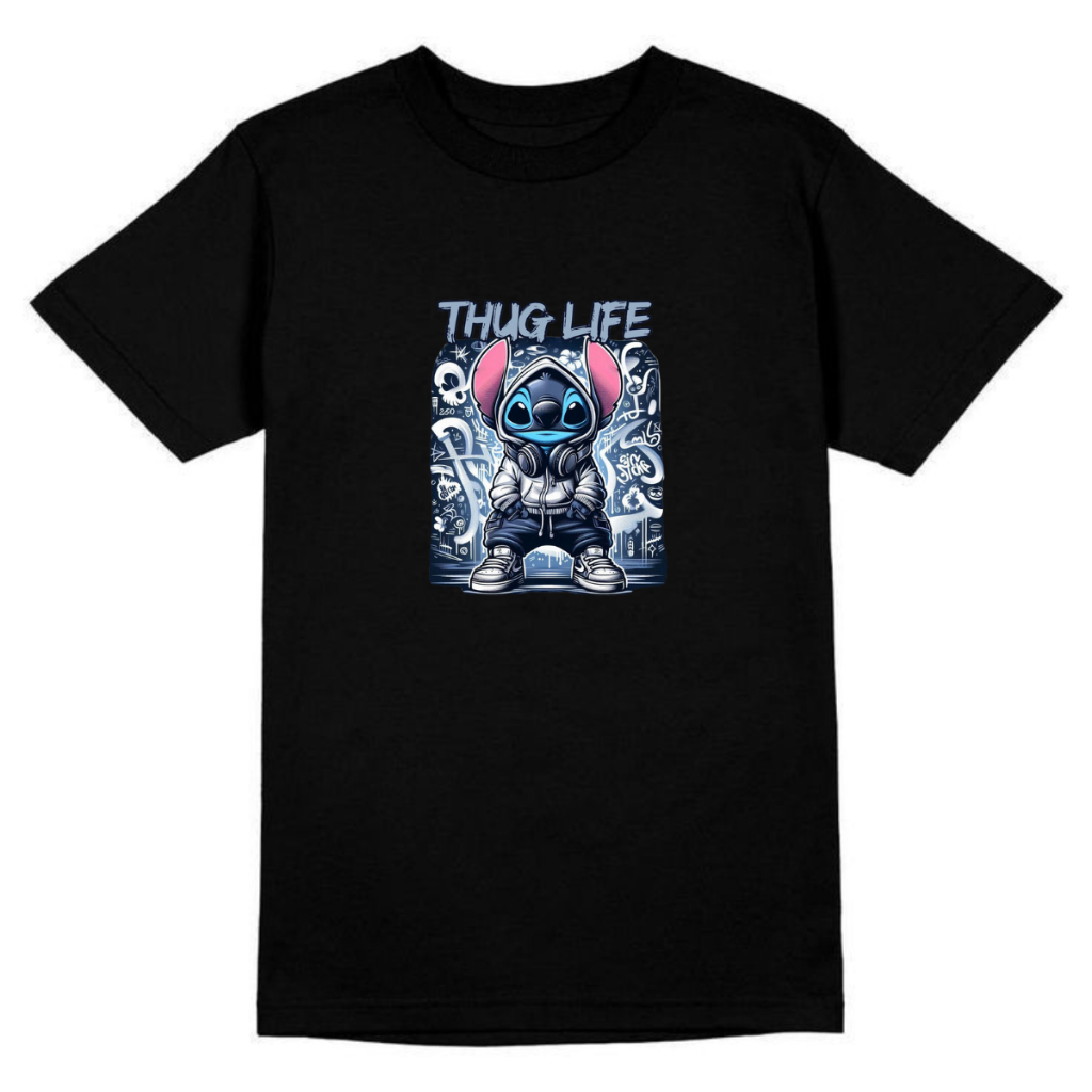 CAMISETA STREETWEAR STITCH THUG LIFE BLUSA DO STICH UNISSEX ADULTO ...