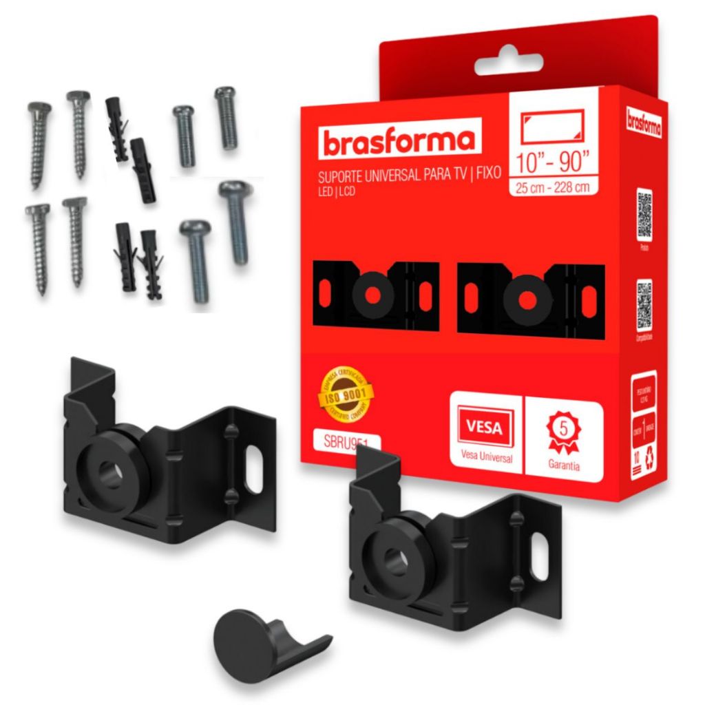 Suporte Fixo Universal Para TV e Monitor 10" a 90" Brasforma SBRU951 ...
