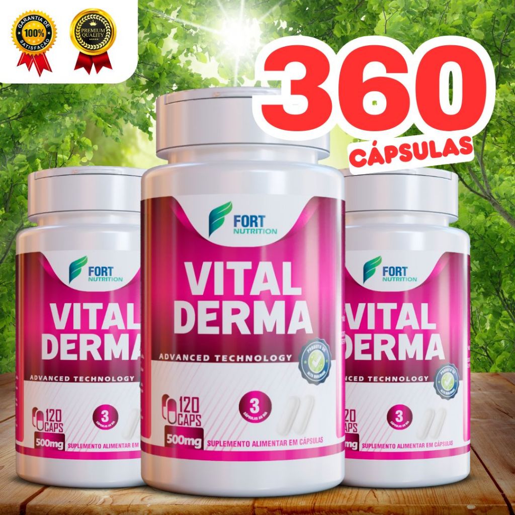 Vital Derma | 500mg | 120 Cápsulas | Fórmula Premium | Suplemento ...