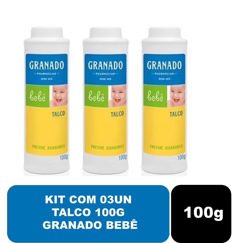 Kit com 03un Talco 100g Granado Bebê | Shopee Brasil