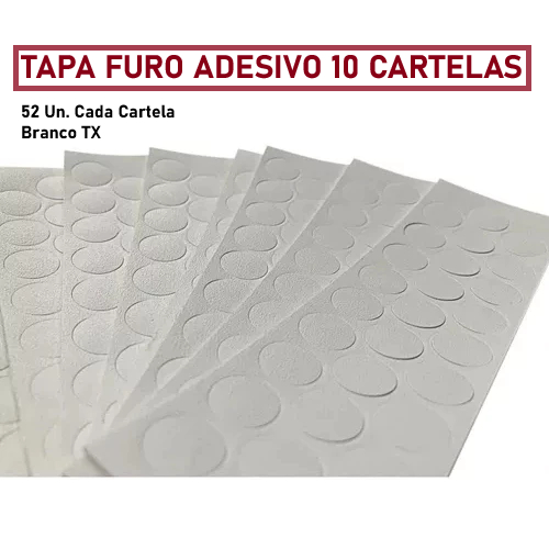 Kit 10 Cartelas de Tapa Furo Adesivo 520-un total de Auto colante ...