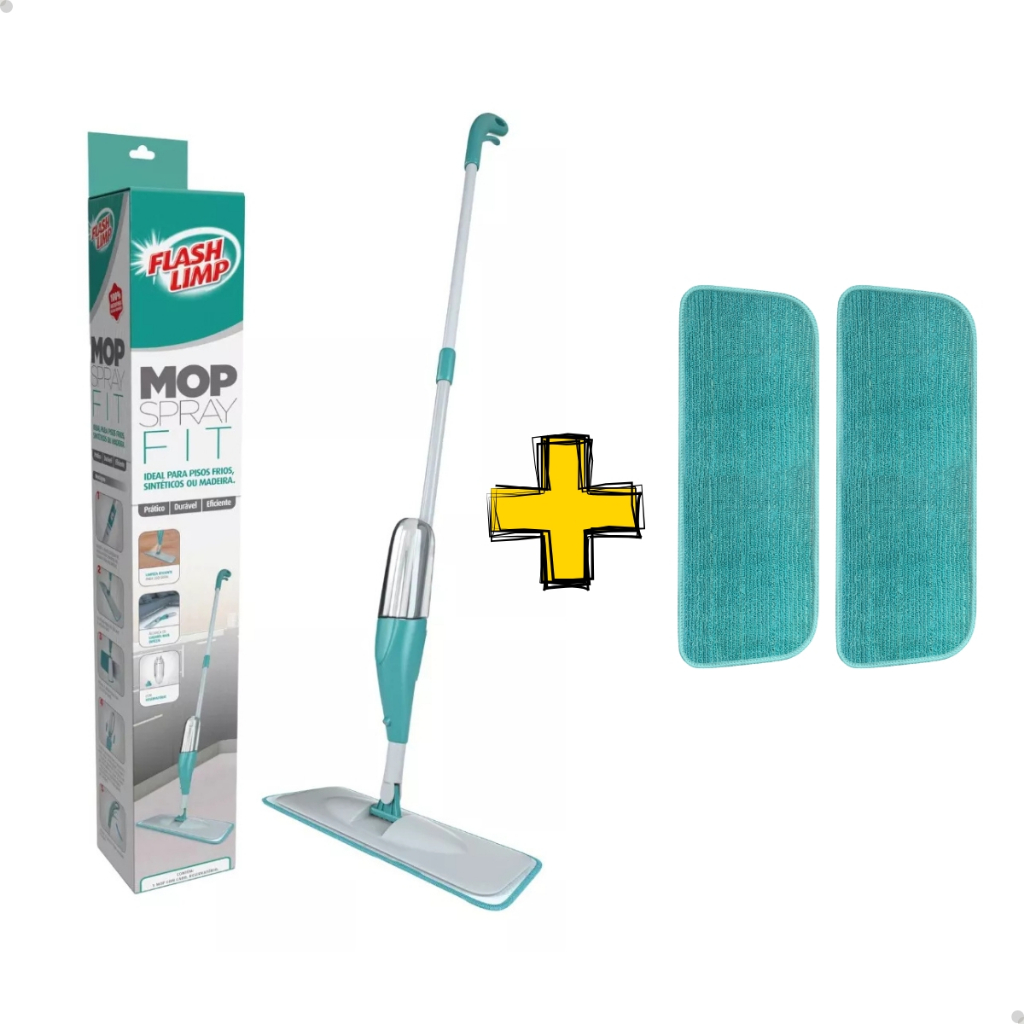 Mop Spray Fit Rodo Inteligente Vassoura com Microfibra Flash Limp ...