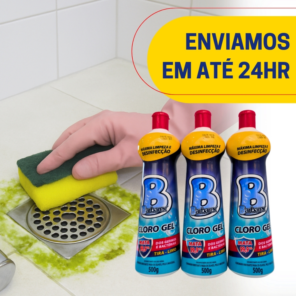 Cloro Gel Barbarex Limpeza Pesada Tira Limo Multiuso Extra Forte Kit ...