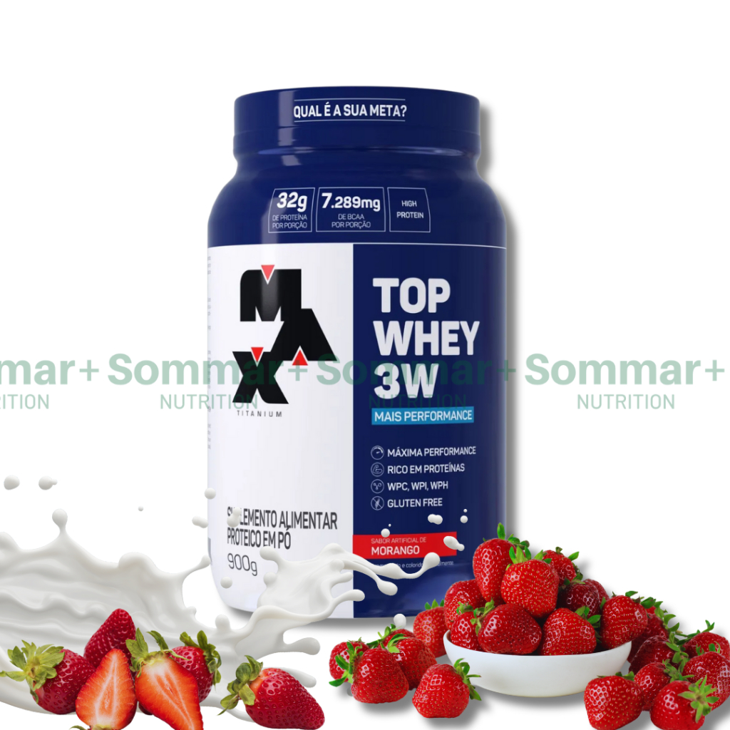 Whey Protein Top Whey 3W Max Titanium 900g | 32g Proteína + BCAA ...