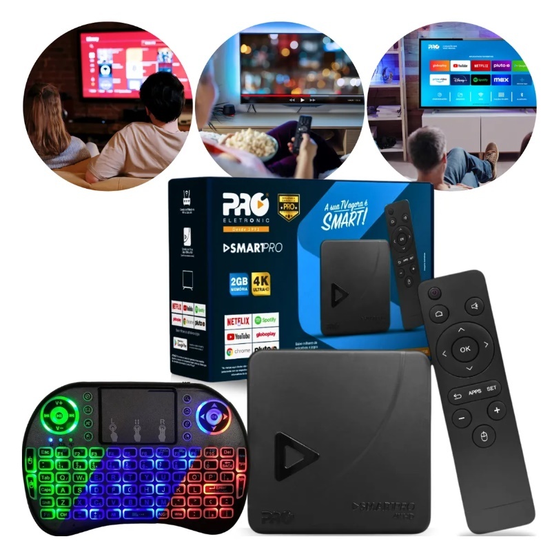 SmartPRO 4K HD Streaming player Transforma sua TV em Smart TV ...