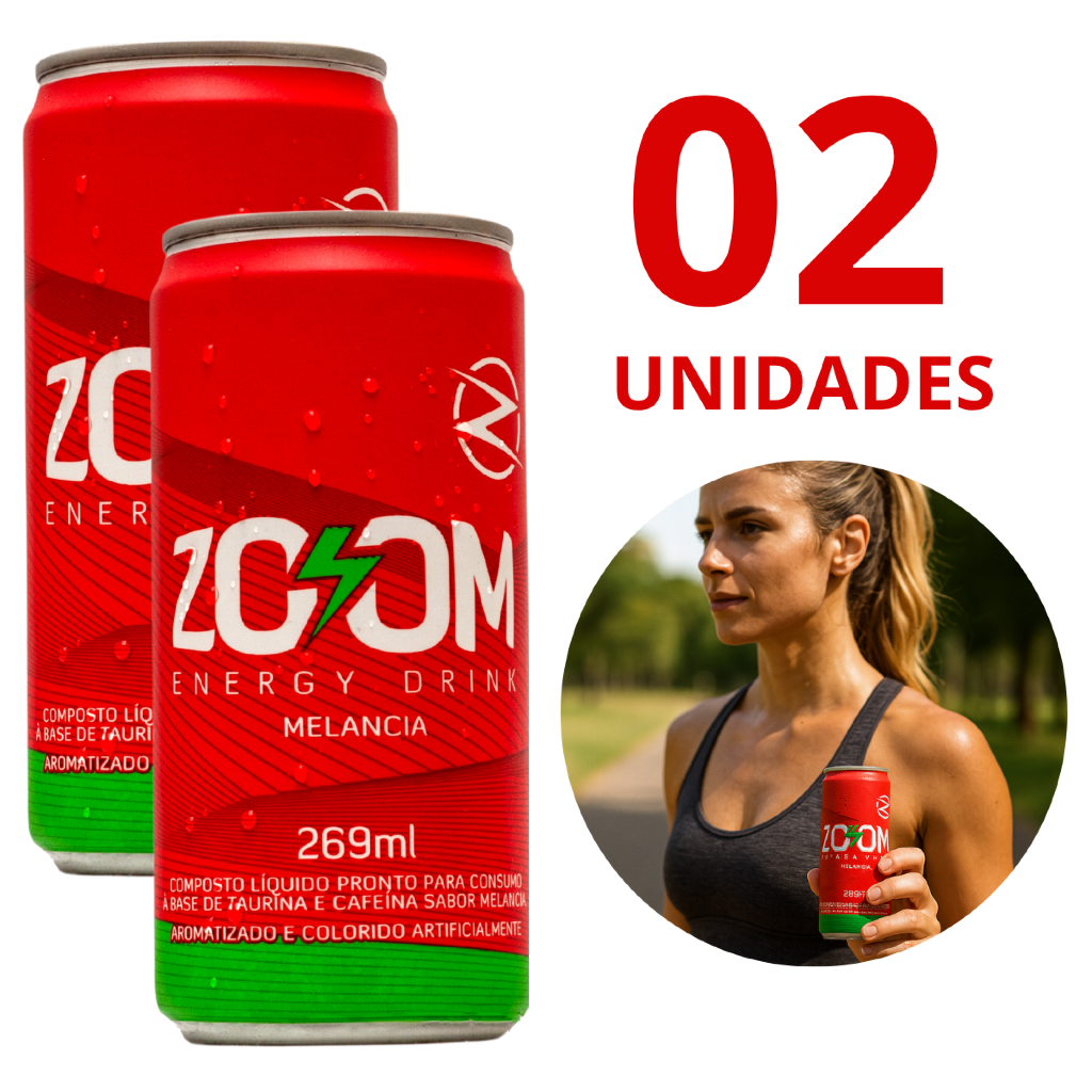 Kit 2 Energetico Zoom Energy Drink Sabor Melancia Lata 269ml Academia ...