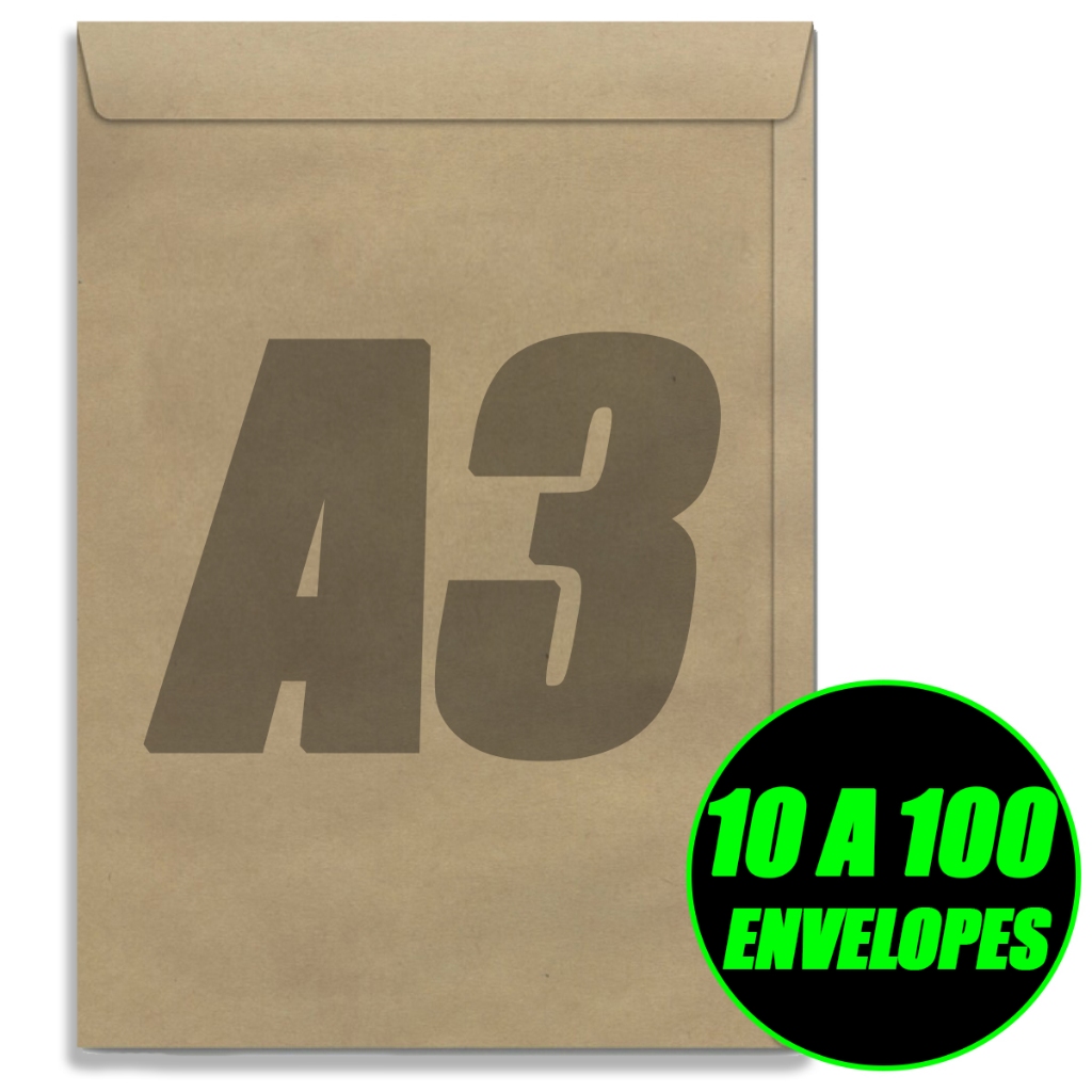 Envelope A3 Grande Pardo 31x41cm 10 50 100 | Shopee Brasil