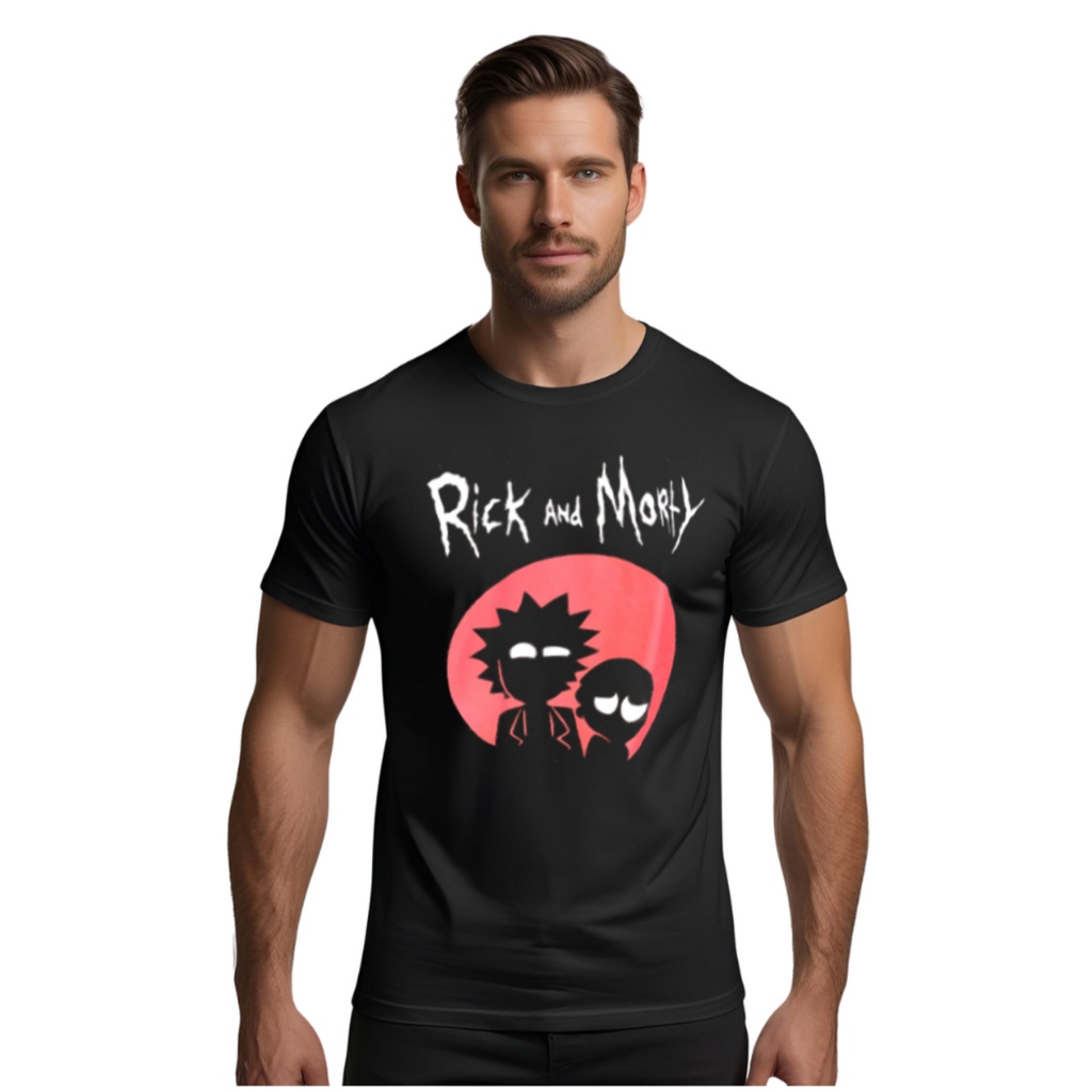 Camiseta Rick And Morty Os 2 Camisa Estampada Desenho Animado Básica ...