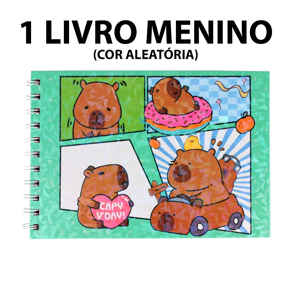Livro de Colorir Capivara 48 Páginas Caderno de Desenho Portátil 14x9cm ...