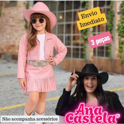 Look Ana Castela Infantil 3 peças - Roupa Boiadeira - Roupa Country ...