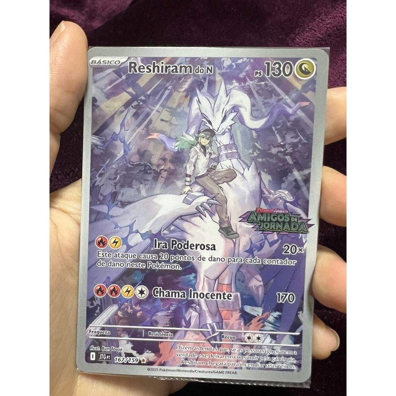 Carta Pokémon TCG Reshiram do N | Full Art | RARA | LACRADA Original ...