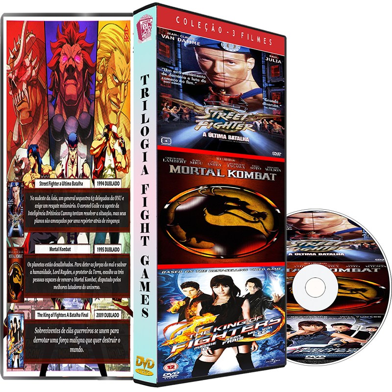 DVD TRILOGIA LIVE ACTION (STREET FIGHTER - MORTAL KOMBAT - THE KING OF ...