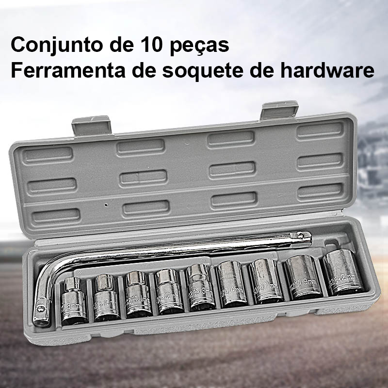 KIT10 Ferramentas c/10 Peças Chave L Soquete De Boca com Estojo ...