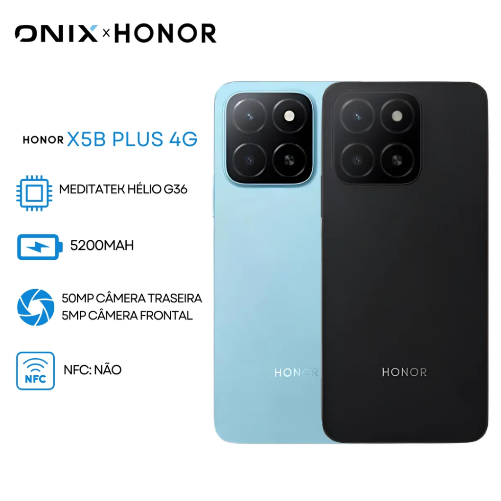 Honor X5b Plus 4G 256Gb e 4GB RAM, Câmera 50MP, Processador Mediatek ...