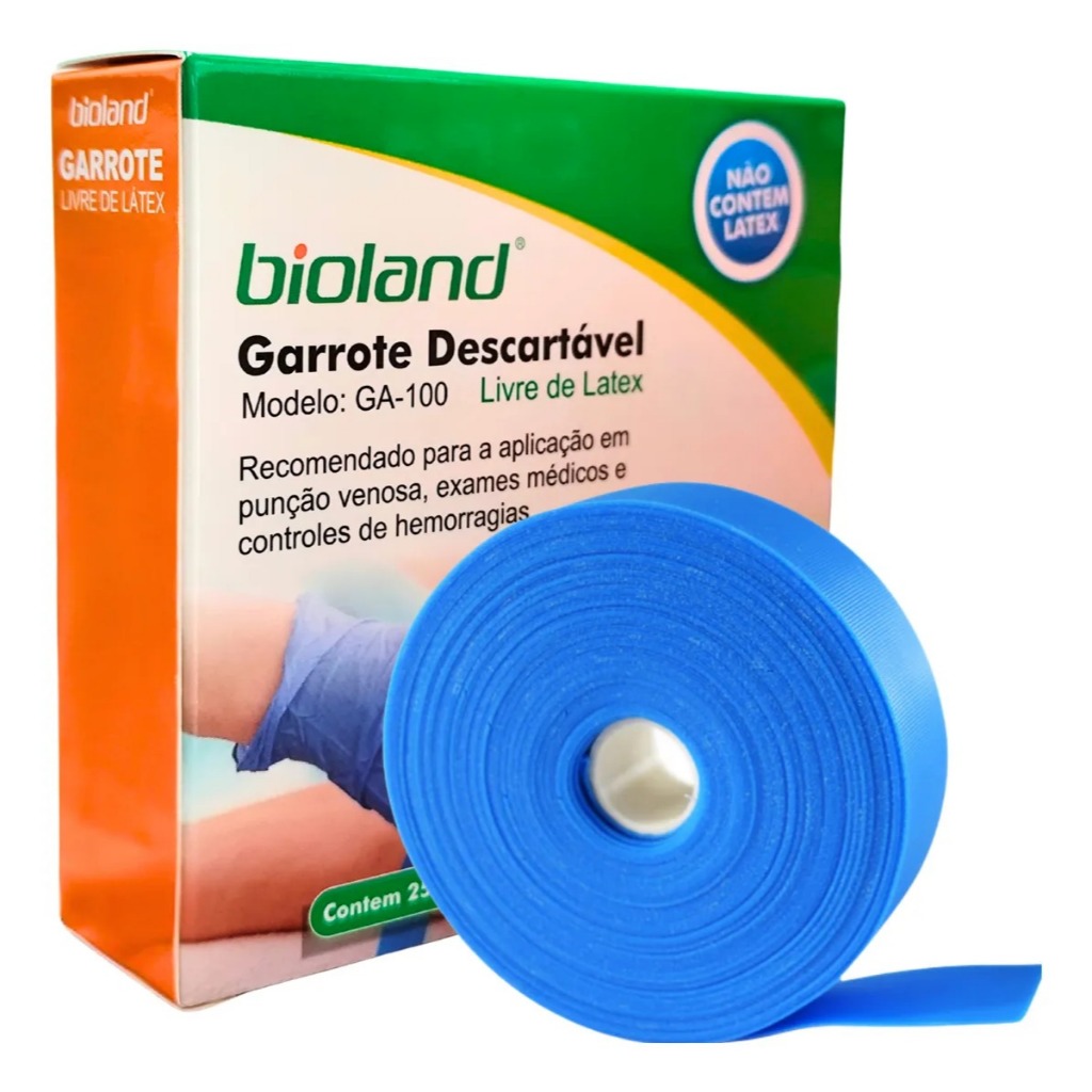 Garrote Descartável Azul 25 Unidades Sem Latex Reforçado | Shopee Brasil
