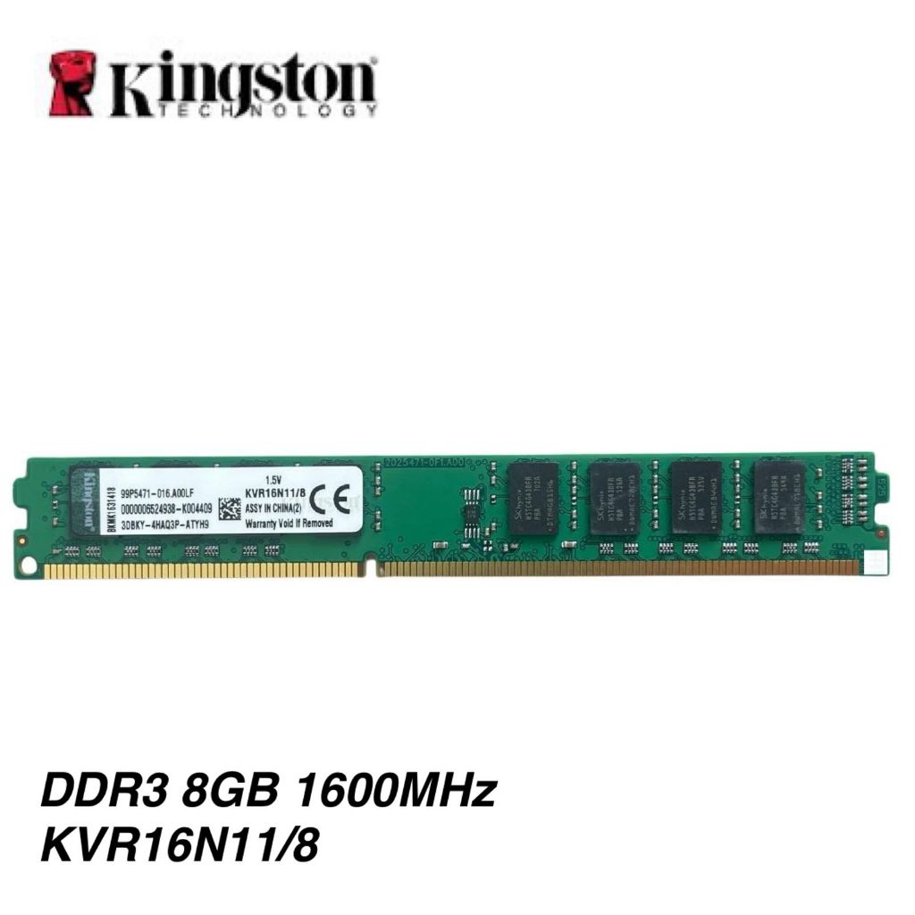 MEMÓRIA RAM PC3 8GB KINGSTON DDR3 1600mhz Pc3 12800 KVR16N11/8 DESKTOP | Shopee Brasil