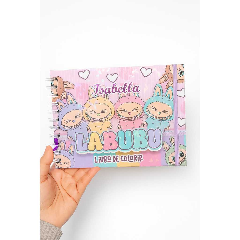 LABUBU caderno de colorir 50 folhas CAPA DURA Holográfico LABUBU ...