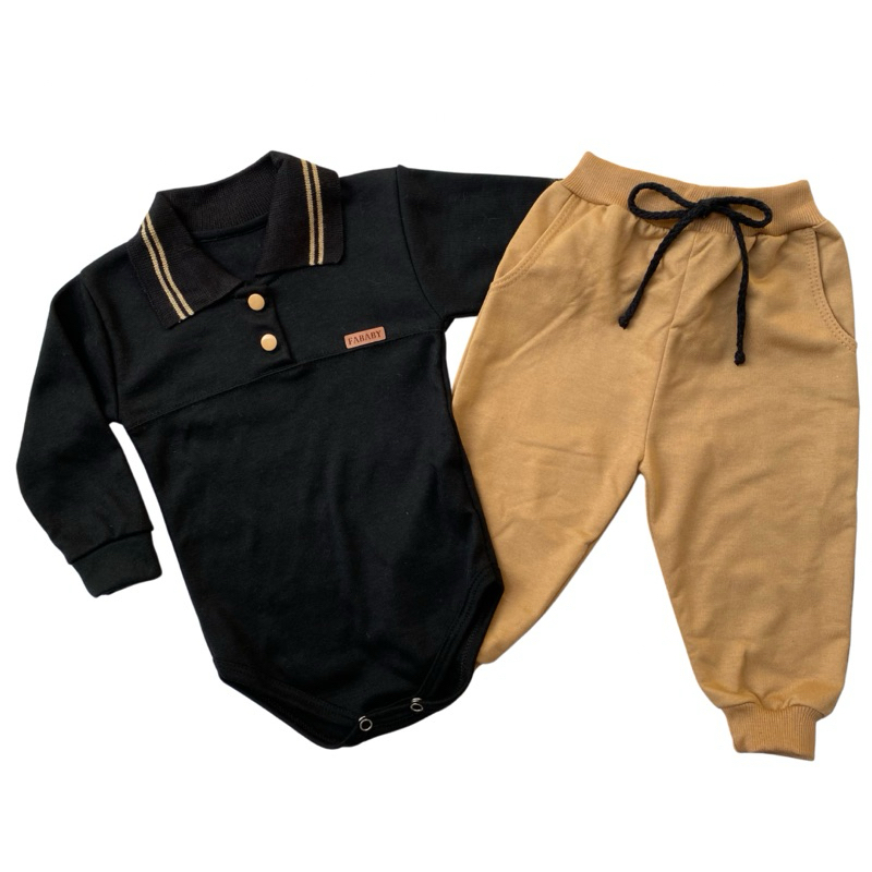 Conjunto Body Polo + Calça Moletinho – Para Bebês de 0 a 12 Meses ...