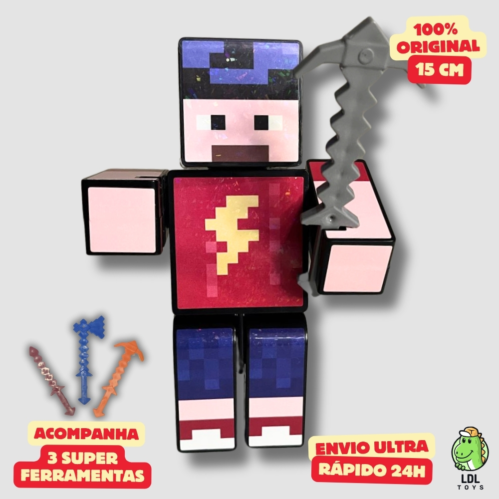 Boneco Aventuras de Mike 15cm Articulado Acompanha 3 Ferramentas ...