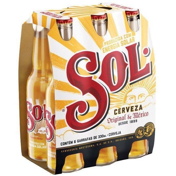 Cerveja Sol Premium Long Neck 330ml – Pack com 6 Unidades 🍺 | Shopee Brasil