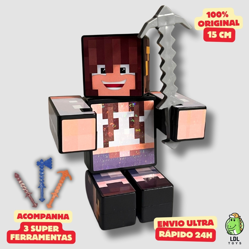 Boneco Duda Berud 15cm Articulado Acompanha 3 Ferramentas Youtuber ...