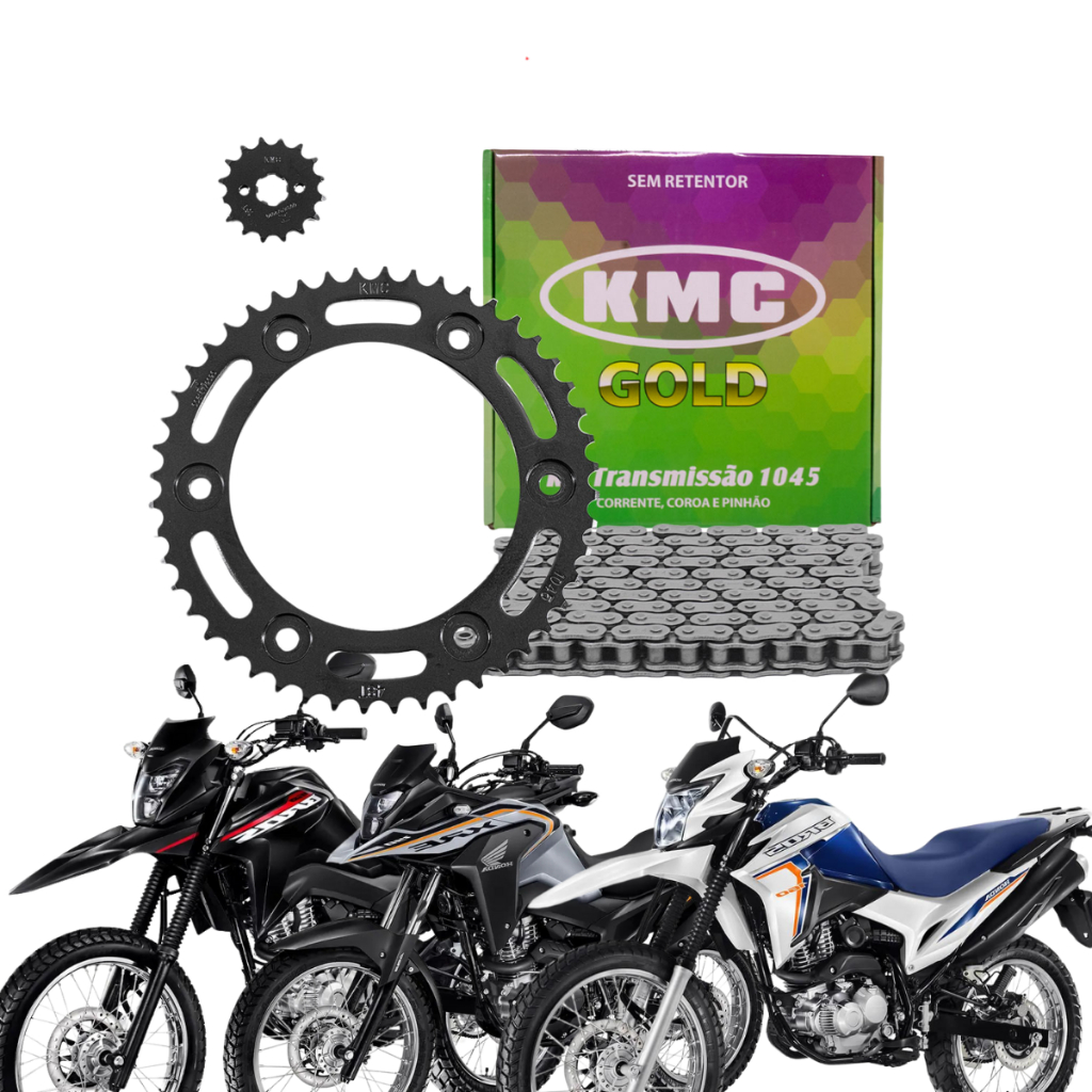 Kit relaçao Nxr bros 160 xre 190 2015 2017 2019 2021 2023 205 kmc gold ...