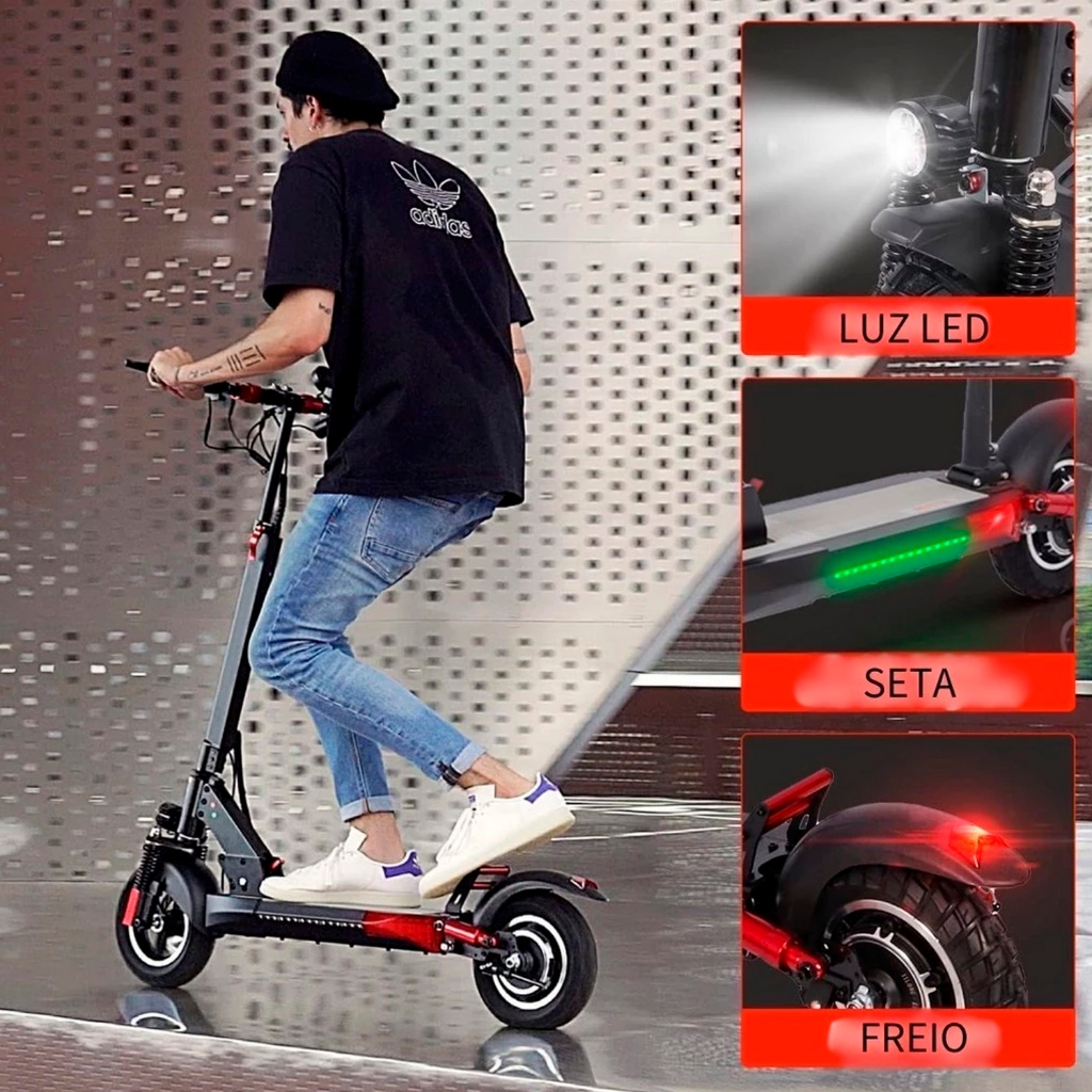 Scooter Eletrica Patinete Eletrico Com Banco Assento Potente 500w Com ...