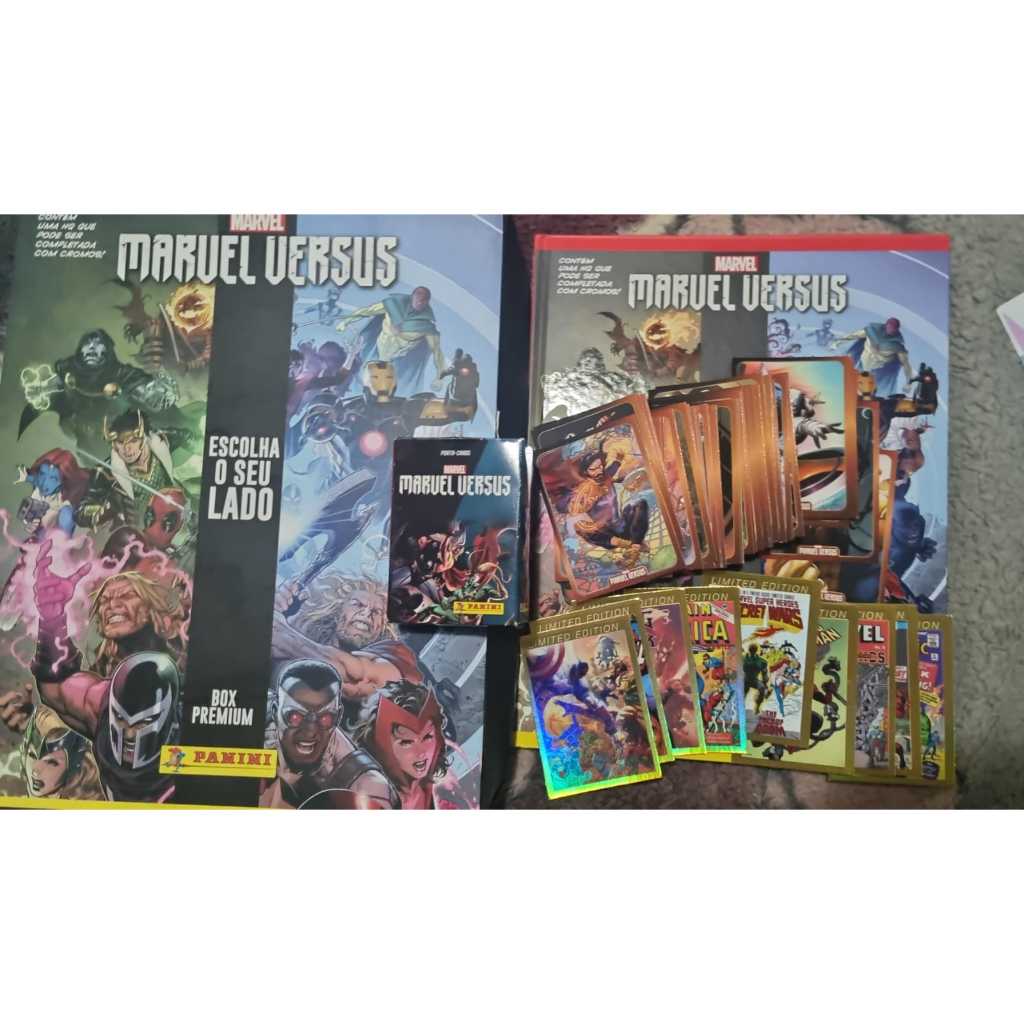 BOX MARVEL VERSUS - ACOMPANHA ÁLBUM CAPA DURA COM FIGURINHAS COLADAS ...