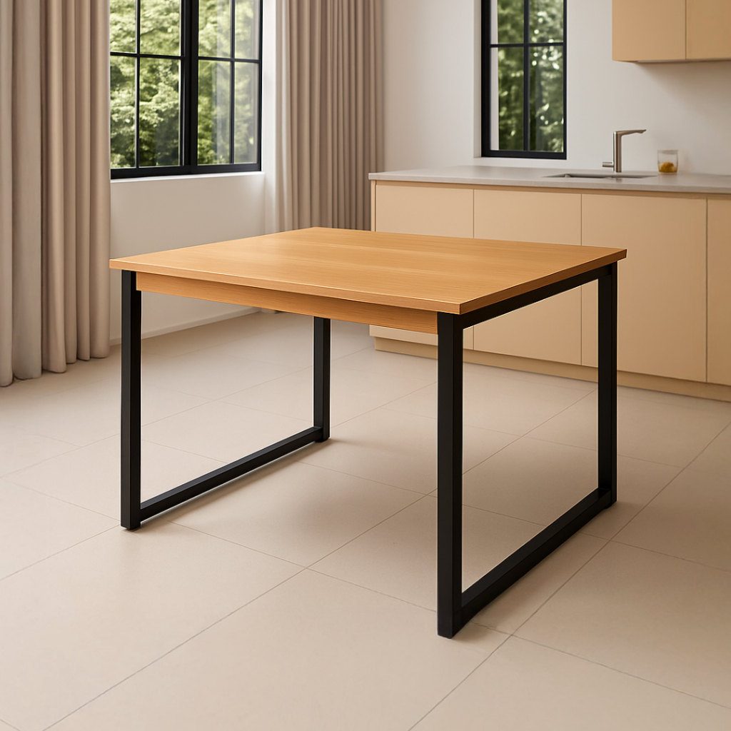 Mesa de Jantar Industrial 6 Lugares MDF 100cm - Ideal para Cozinha ...