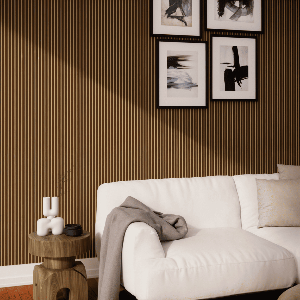 80 Revestimento Painel De Parede Ripado Decorativo MDF 45x11 | Shopee ...