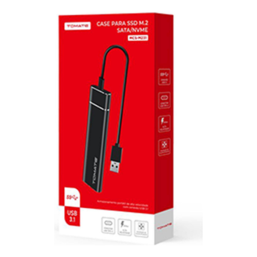 CASE PARA SSD M2 SATA/NVME TOMATE MCS-M231 USB3.1 TIPO-C | Shopee Brasil
