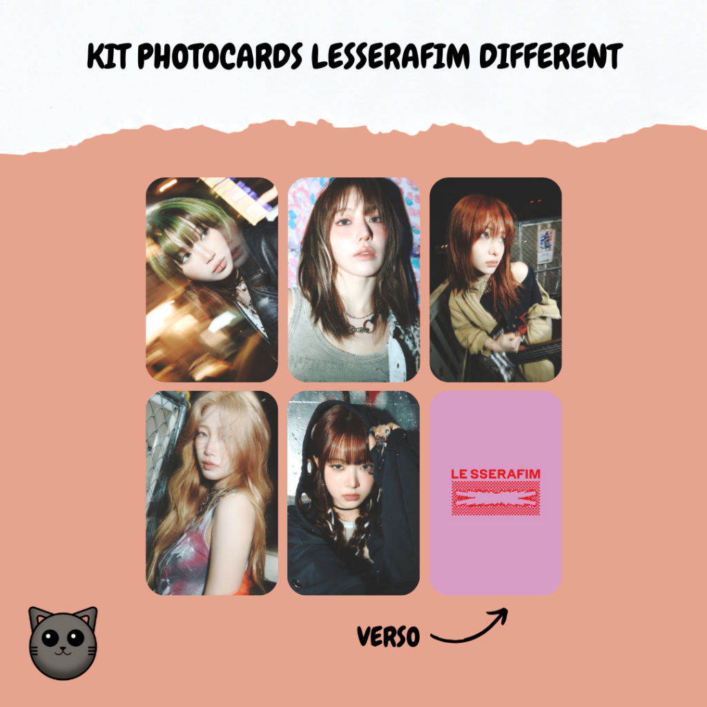 KIT PHOTOCARDS FANMADE LESSERAFIM DIFFERENT | Shopee Brasil