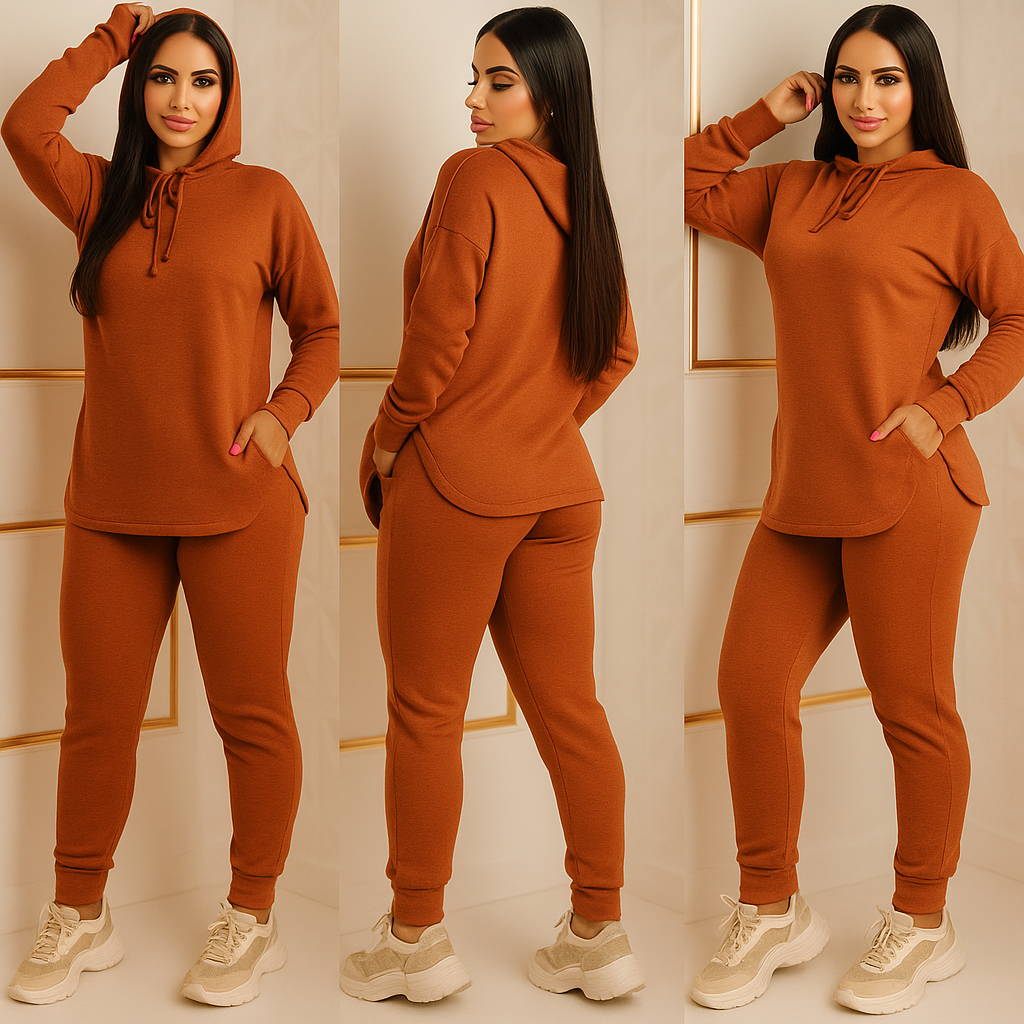 Conjunto Lanzinha mais vendidos casual capuz e cordão bolso moda feminina outono inverno 2025 ...