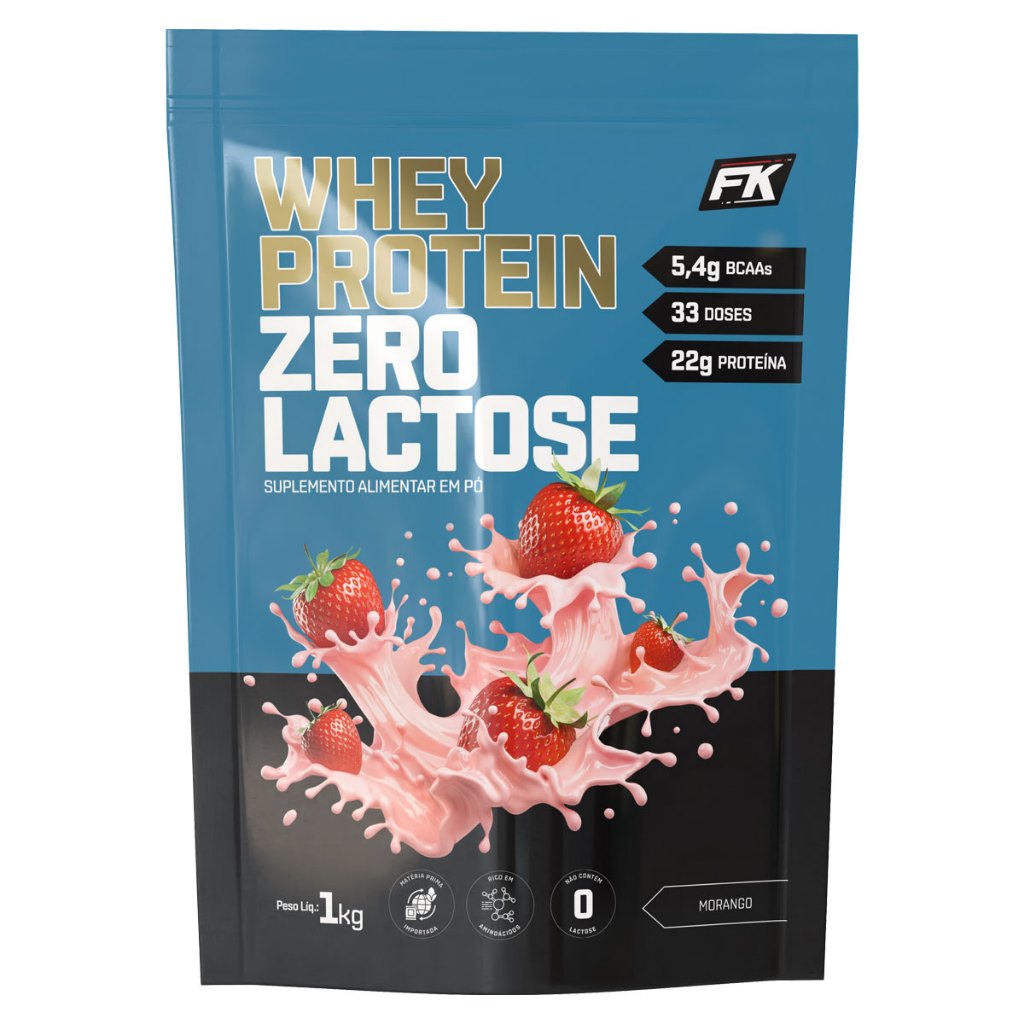Whey Protein Concentrado Zero Lactose Refil 1kg FK - WPC - 100% Pure Whey | Shopee Brasil