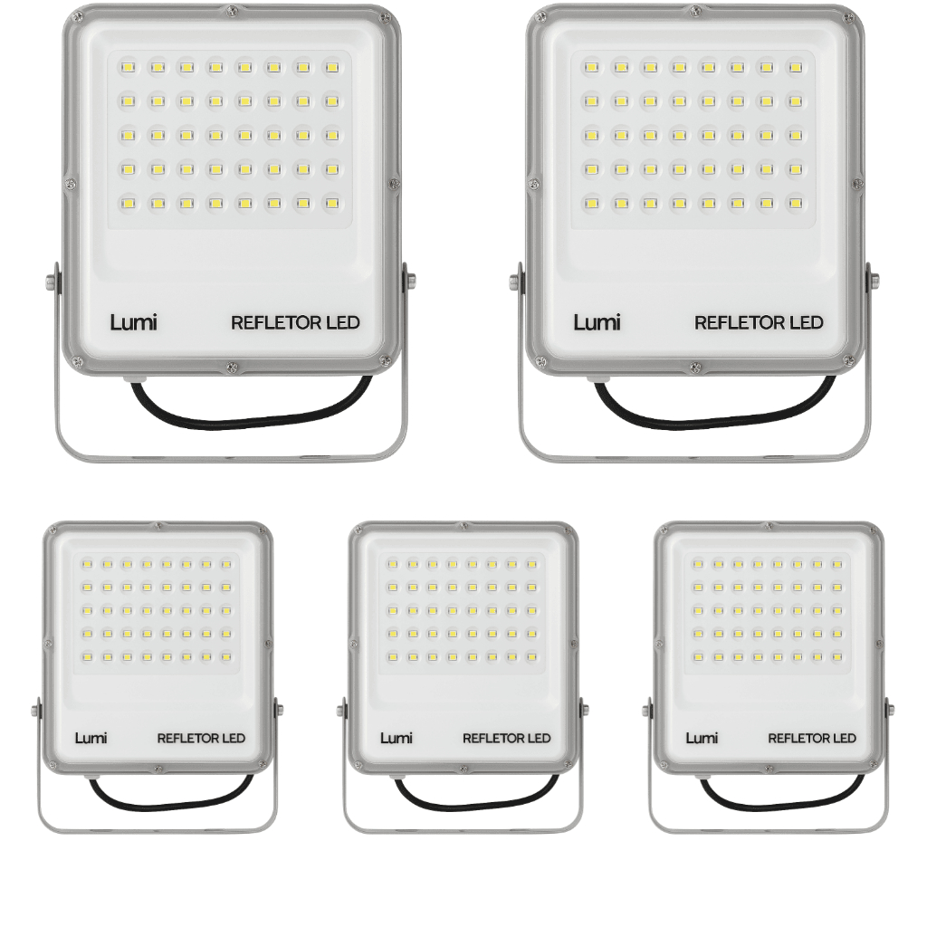 Kit 5 Refletores Led Branco Frio 100w Prime Alta Potência | Shopee Brasil