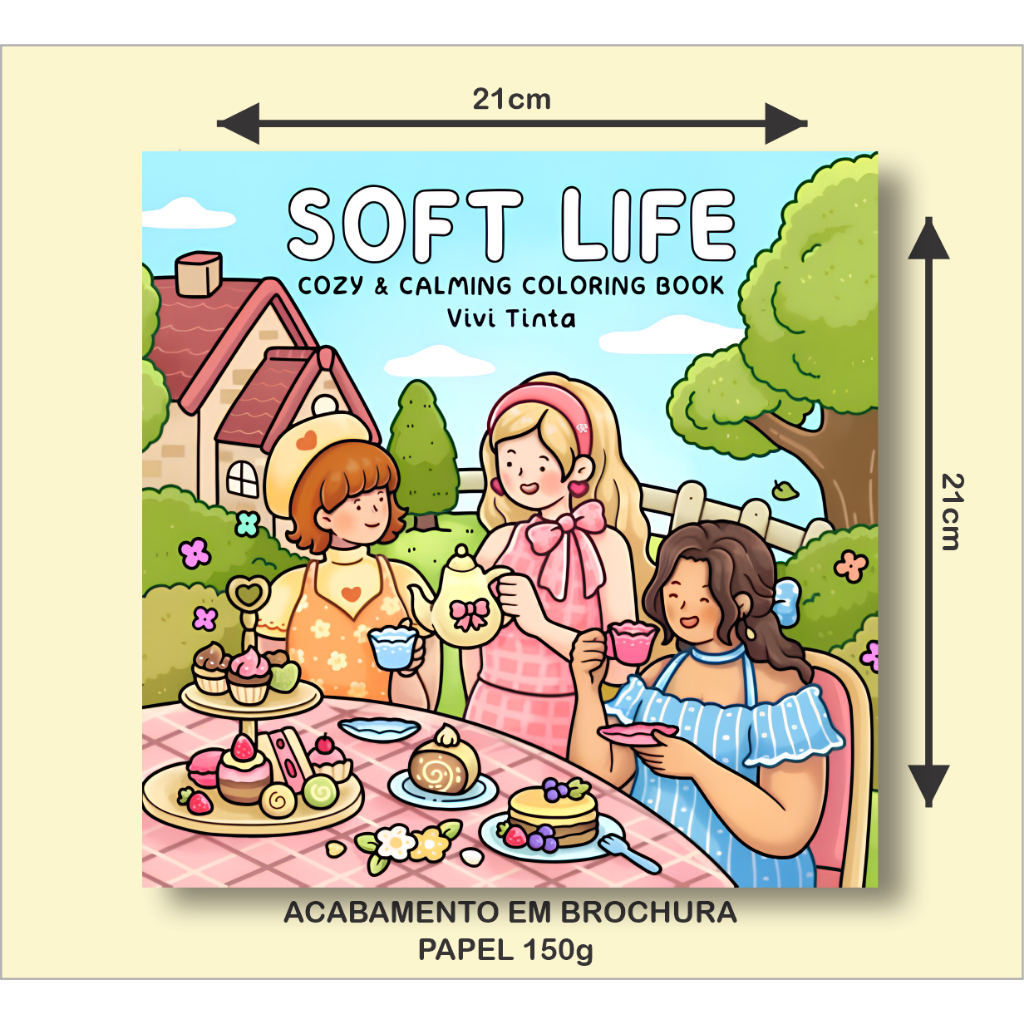 Livro de colorir SOFT LIFE LANÇAMENTO 40 PAGINAS 21x21cm | Shopee Brasil