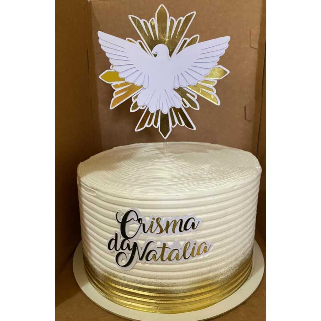 Topo de bolo Personalizado Crisma/ Batizado - Topper de bolo ...