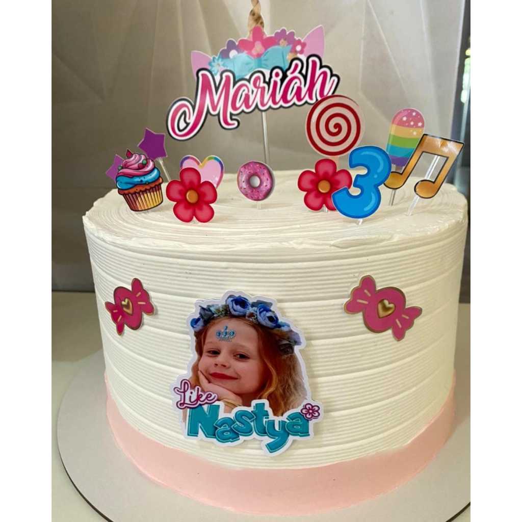 Topo de bolo Personalizado Nastya- Topper de bolo- Personalizados ...